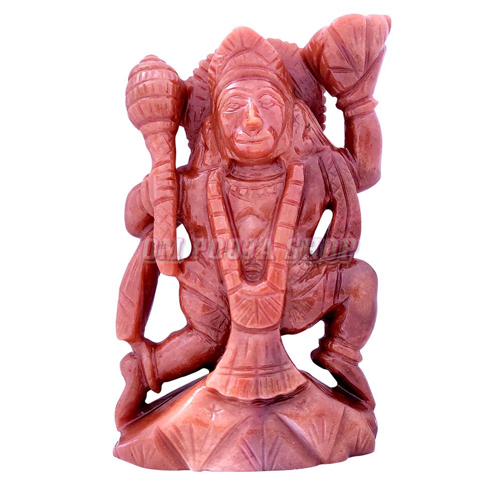 Standing Hanuman ji Idol in Red Aventurine Gemstone buy online