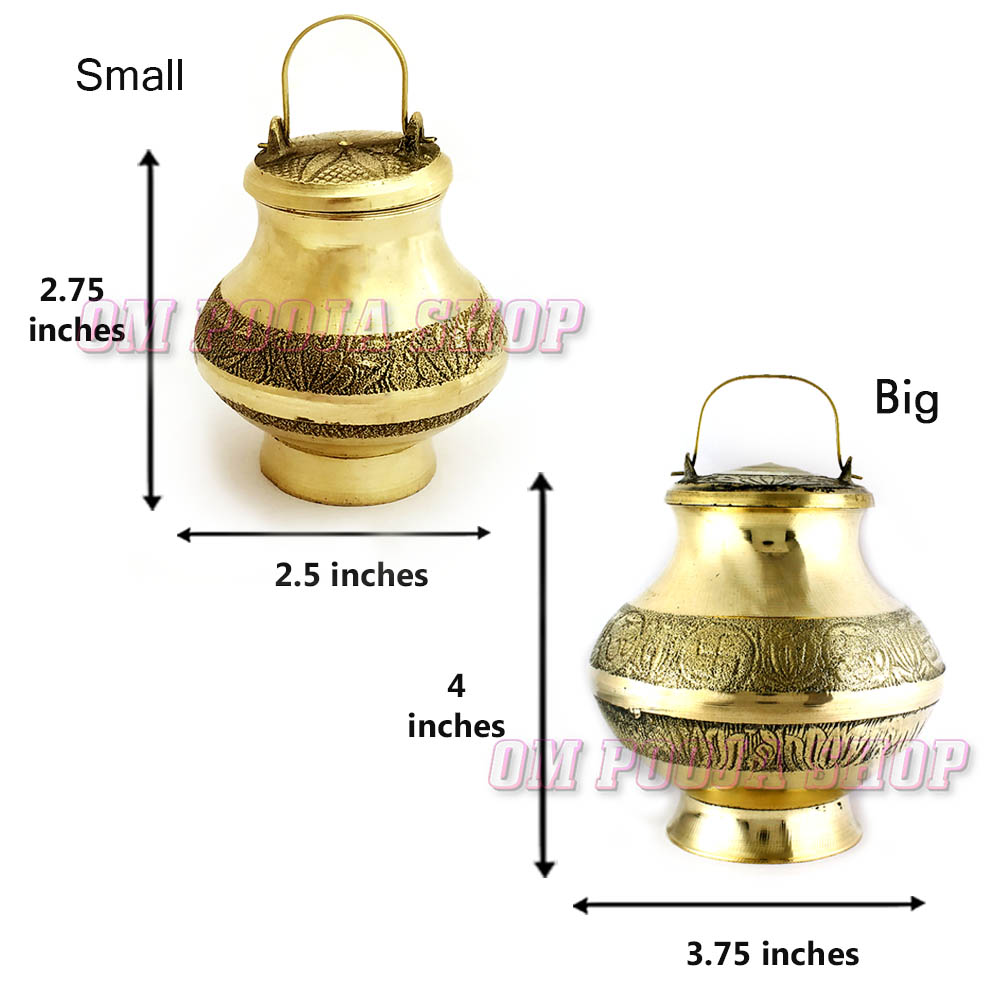 Ganga Jali Kamandal Pot in Brass for Holy Water Buy online