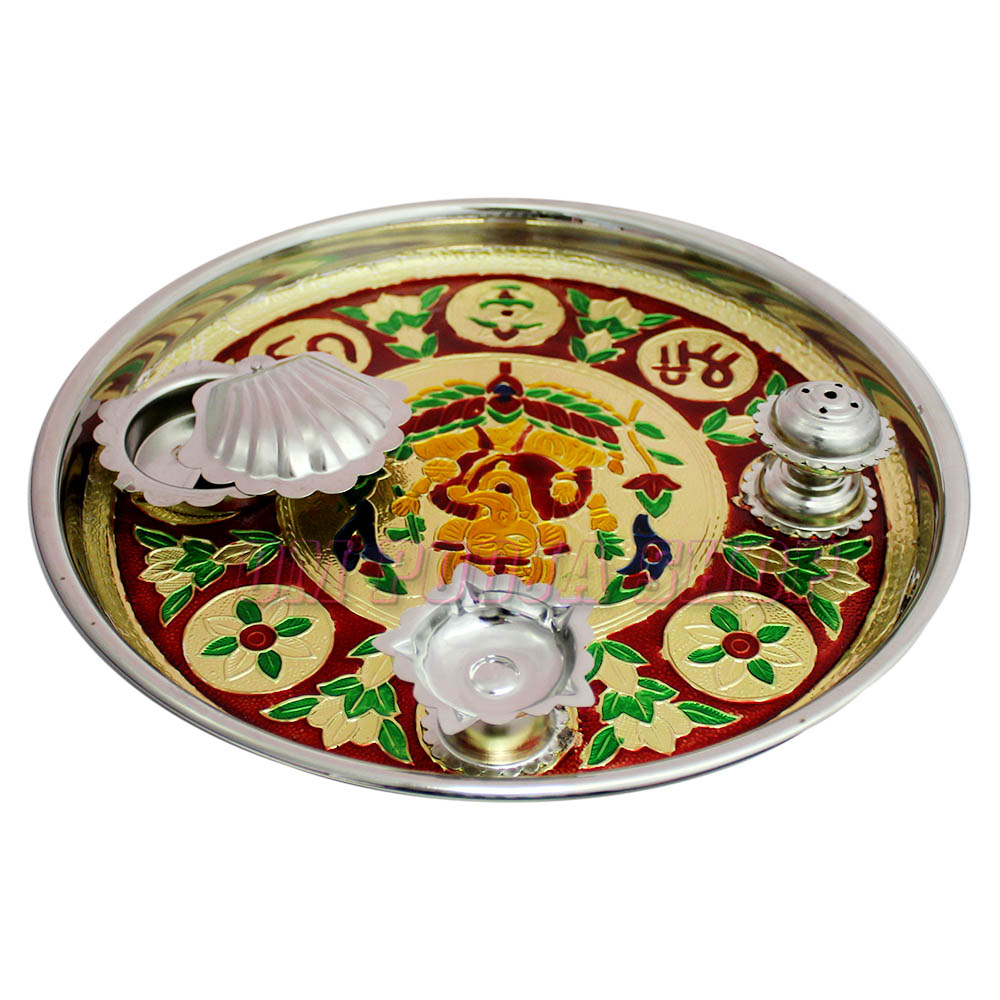 Ganesh Puja Thali with Meenakari Work buy online at best price