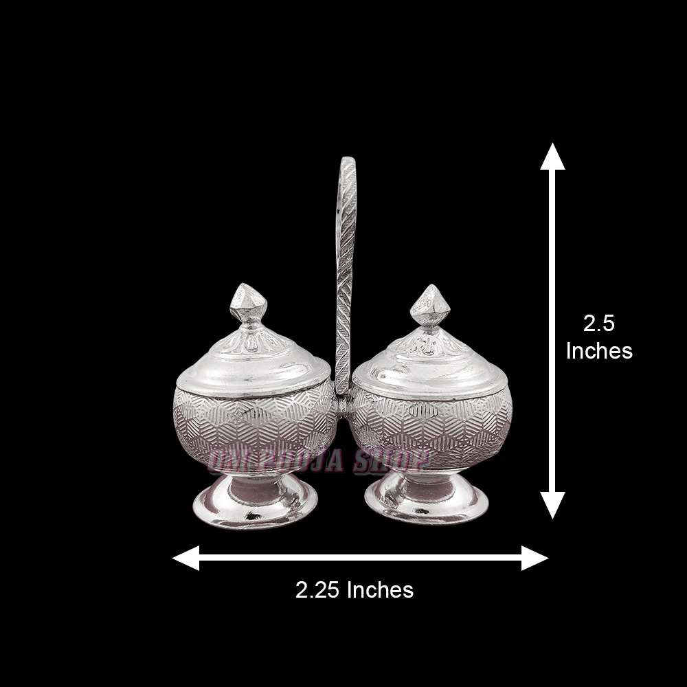 Haldi Kumkum Containers in Pure Silver | Buy online USA UK from India