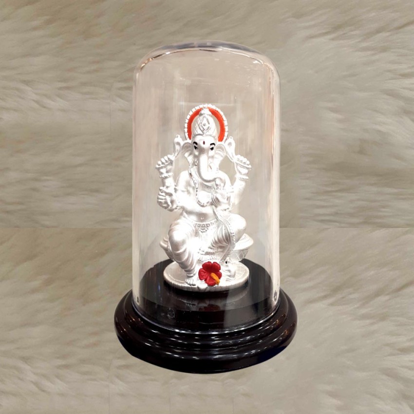 Gajmukh Ganpati with Mouse 999 Pure Silver Divine Gift in Air Proof ...