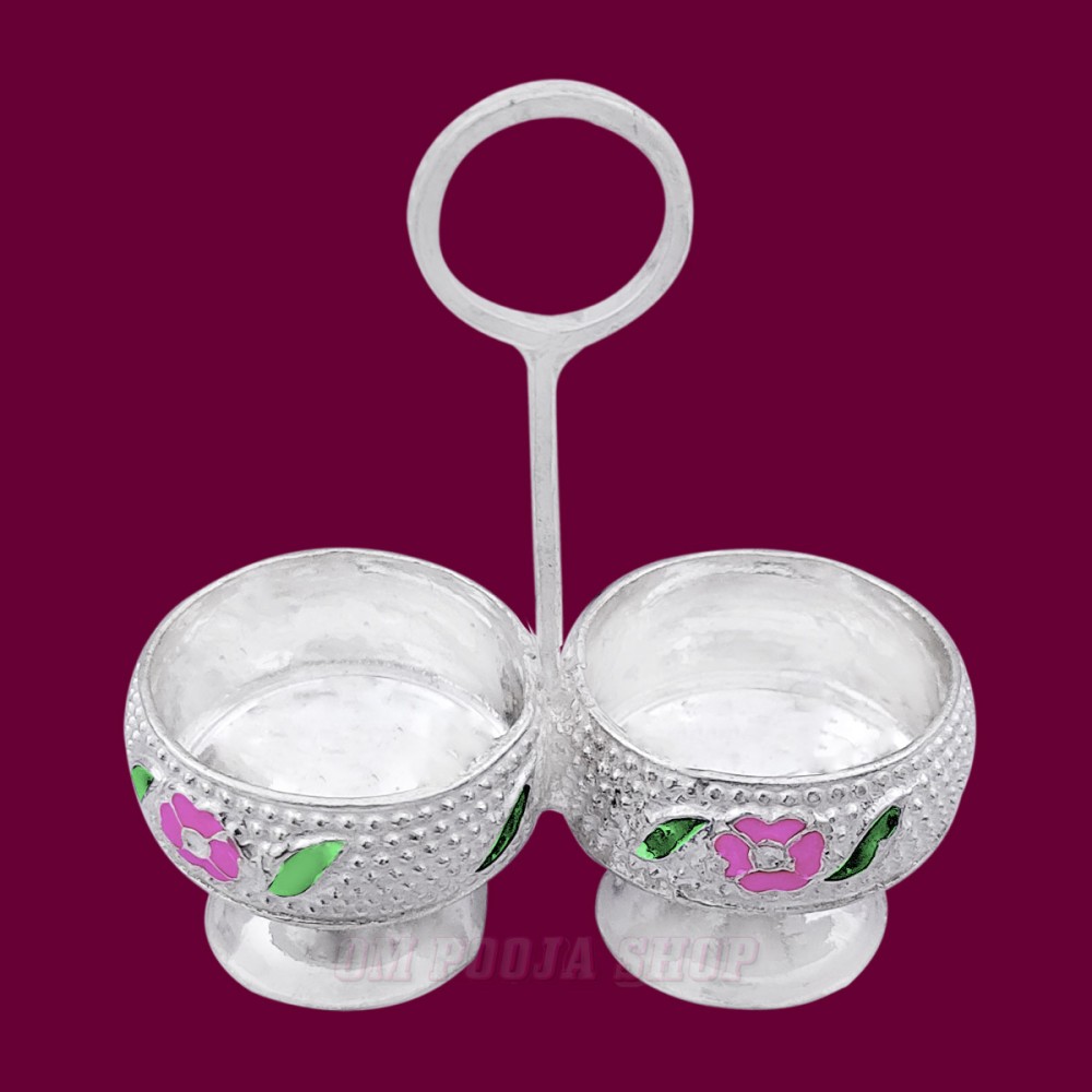 Haldi Kumkum Containers in Pure Silver Buy online