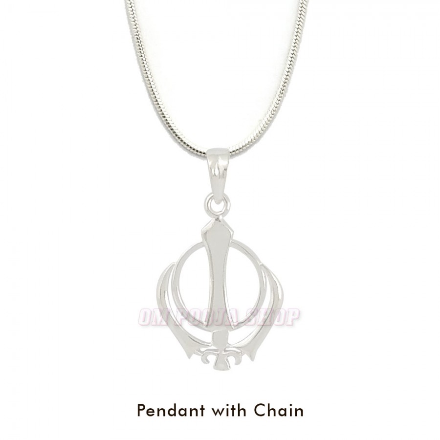 Sikh Khanda Sahib Pendant in Pure Silver online