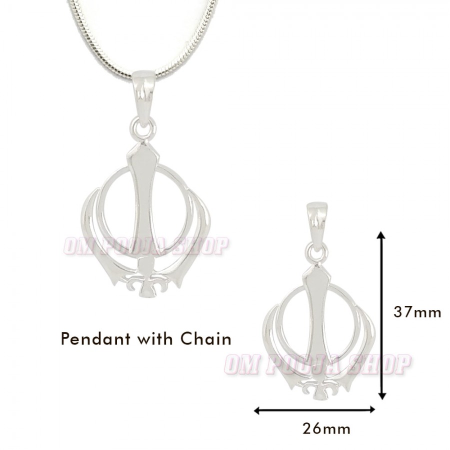 Sikh Khanda Sahib Pendant in Pure Silver online